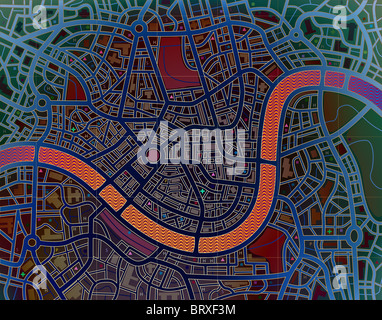 Illustration of a street map without names Stock Photo - Alamy