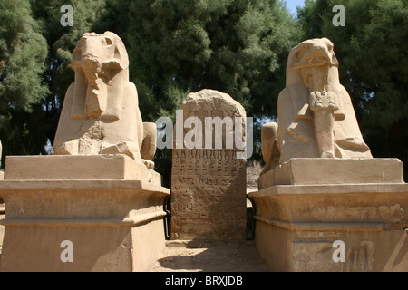 Criosphinxes ( ram headed , lion body ) of Ramses ll at theTemple of ...