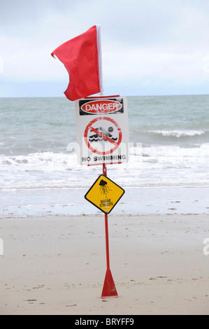 stinger warning sign in North Queensland, Australia Stock Photo - Alamy