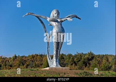 10 m high Arria Statue of a female form overlooking the M80 motorway at ...