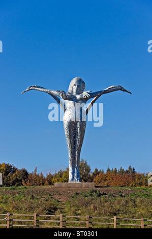 10 m high Arria Statue of a female form overlooking the M80 motorway at ...