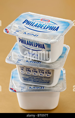 Three mini cartons of 5% low fat Philadelphia light cream soft cheese ...