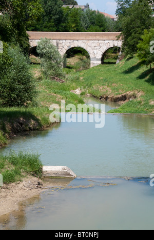 The bridge over the Rubicon River where Julius Caesar crossed the ...
