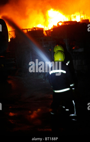 ECFRS fire engine at night Stock Photo - Alamy