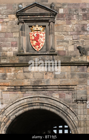 Scotland, Edinburgh, Edinburgh Castle, Coat of Arms in the Royal Palace ...