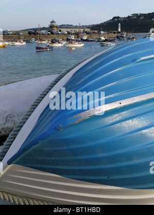 Blue boat hull St. Ives Cornwall Uk Stock Photo - Alamy