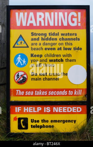 Danger Sign Brancaster Norfolk Stock Photo - Alamy