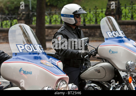 Ottawa Police motorcycle is seen during a police memorial parade in ...