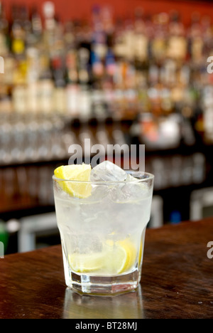 Ti punch alcoholic cocktail drink with white rum agricole, sugar syrup ...