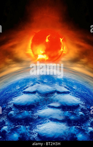 Nuclear explosion on planet Earth. Elements of this image furnished by ...