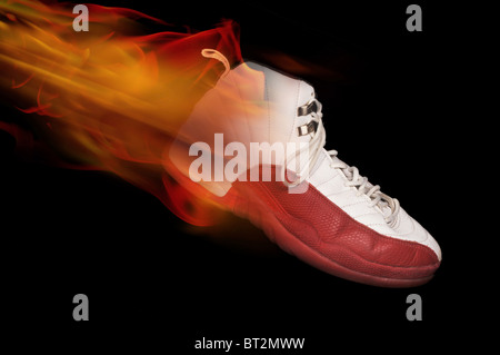 Basketball Shoe on Fire Stock Photo - Alamy