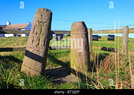 Bow Stones, the upper parts of Anglo Saxon Crosses on the Gritstone ...