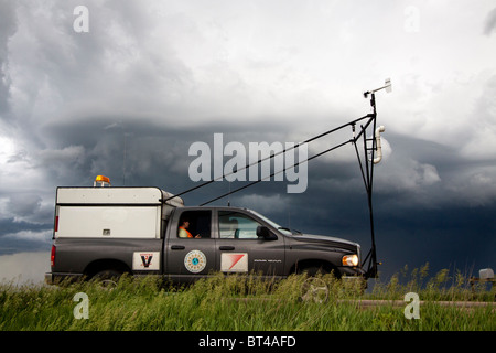 A Vortex 2 probe truck parked in Nebraska, June 6, 2009 Stock Photo - Alamy