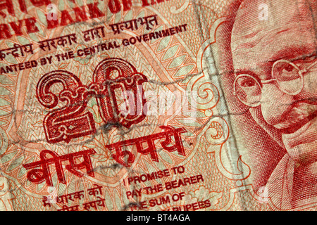 20 rupees banknote, India Stock Photo - Alamy