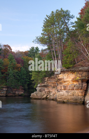 sandstone bluff above the Wisconsin River, Dells of the Wisconsin Stock ...