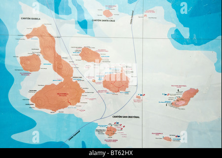 Map of Galapagos Islands Stock Photo - Alamy