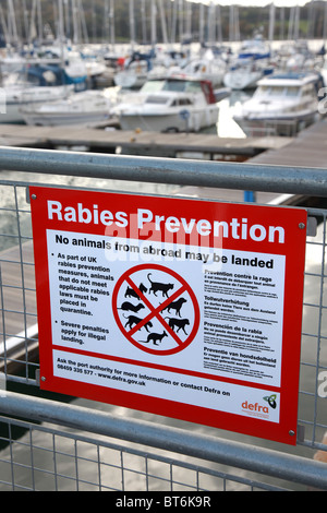 Rabies prevention sign for the UK Stock Photo - Alamy