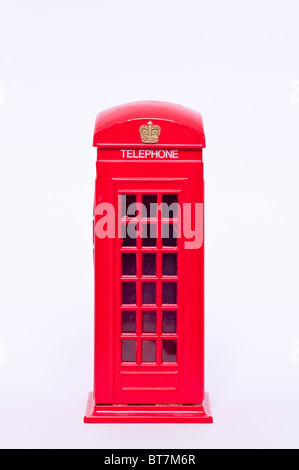 A vertical closeup shot of a red telephone booth in England, with Big ...