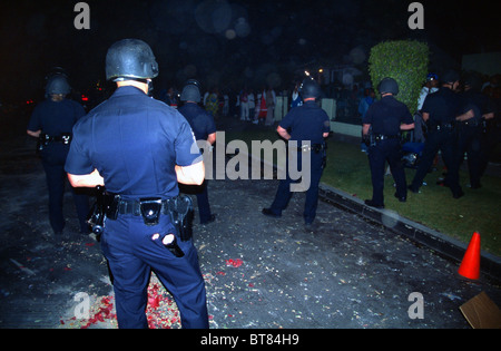 LAPD riot police deal with a disturbance in Compton, South Central, LA ...