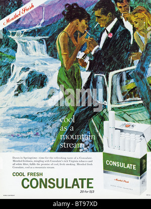 Advertisement for CONSULATE filter tipped menthol cigarettes magazine ...