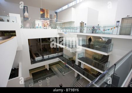 welcome zone atrium interior of the refurbished Ulster Museum Belfast ...