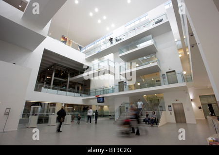 welcome zone atrium interior of the refurbished Ulster Museum Belfast ...
