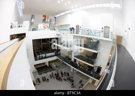 welcome zone atrium interior of the refurbished Ulster Museum Belfast ...