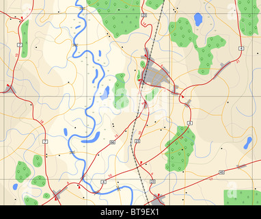 Illustration of a generic road-map without names Stock Photo - Alamy