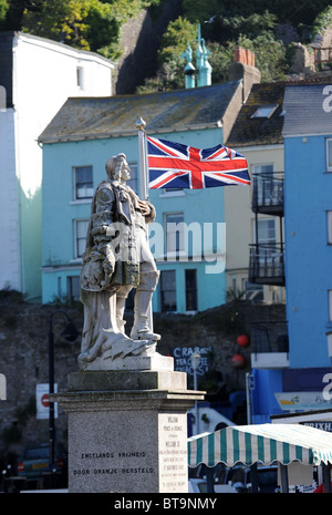 Statue of William of Orange Brixham harbour, Devon, England Stock Photo ...