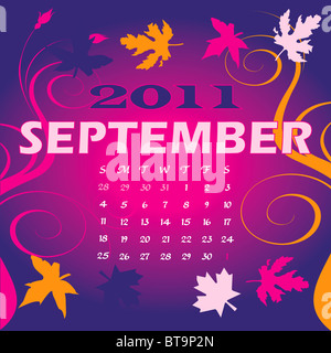 2011 calendar september Stock Photo - Alamy