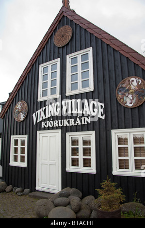 Iceland, Reykjanes, Hafnarfjordur, Viking Village. Yield to Vikings ...