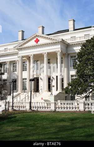 The American Red Cross Headquarters Building at night in Washington DC ...