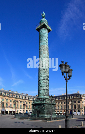 Column Place Vendome Paris. Vertical rectangle, with representation of ...