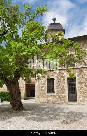 Medieval architecture of Perouges, France, a walled town, a popular ...