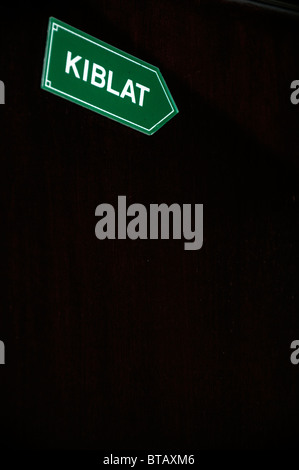 sign saying kiblat Qiblah Kiblah Qiblih Arabic word indicating indicate ...