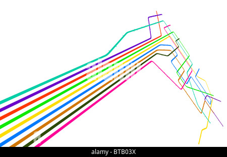 Illustrated map of a generic subway system with copy space Stock Photo ...
