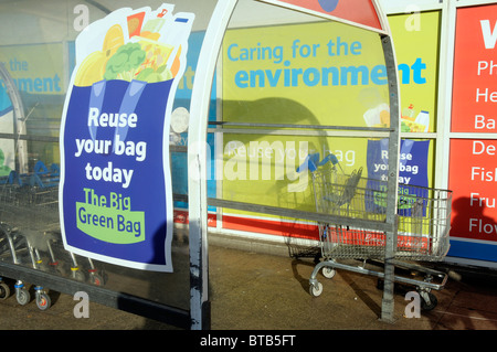 Recycling bins at a Tesco Supermarket Stock Photo - Alamy