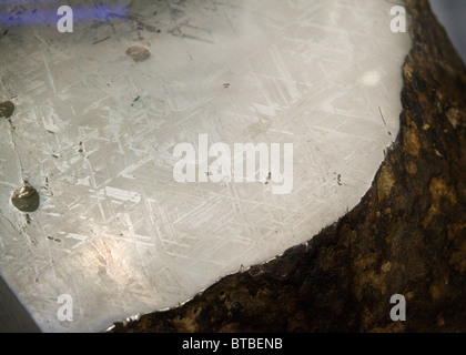 Carbo iron meteorite cut through Stock Photo - Alamy
