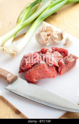Raw Beef Steak Meat on Tray Stock Photo - Alamy