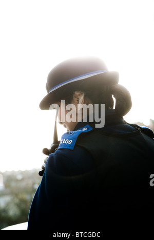Police woman and Community Support Officer on bikes, London Stock Photo ...