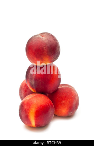 group of five peaches isolated on white Stock Photo - Alamy