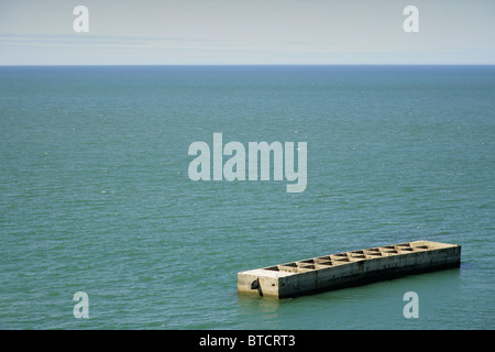 Mulberry concrete floating harbour Normandy France in English Channel ...