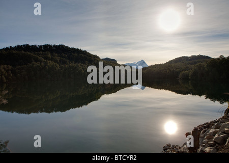 Viewpoint over Lago Espejo (Mirror Lake Stock Photo - Alamy