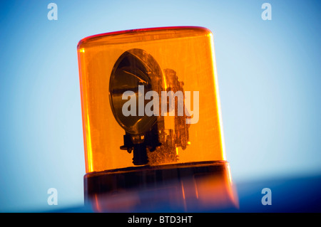 Orange Emergency siren warning light Stock Photo - Alamy
