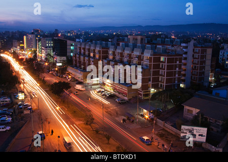 Aerial view of Addis Ababa at night Stock Photo - Alamy
