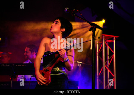 South African band Freshlyground performing on stage at Pritzker ...