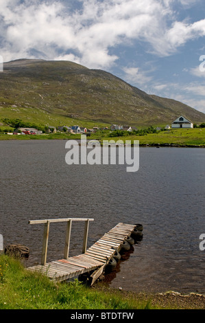 The MV Loch Portain at Leverburgh Pier from Berneray in Outer Hebrides ...