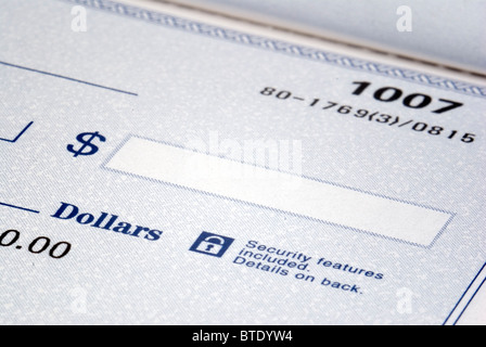US dollar check (cheque) macro Stock Photo - Alamy