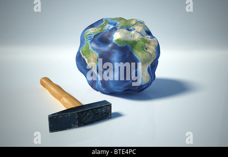 Mexico on blue digital planet Earth with network. Concept of ...