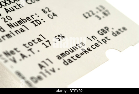 Vat Tax Receipt Stock Photo - Alamy